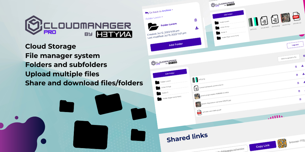 Cloudmanager Pro Storage File Template | Bubble